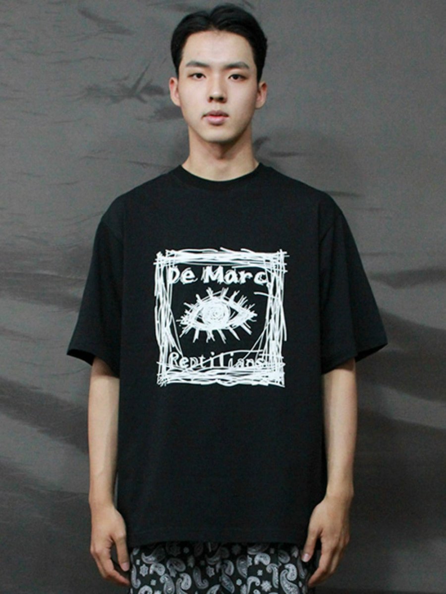 SQUARE GRAPHIC BOX FIT SHORT SLEEVE T-SHIRT BLACK (Demark) ＠SEOUL｜韓国 ...